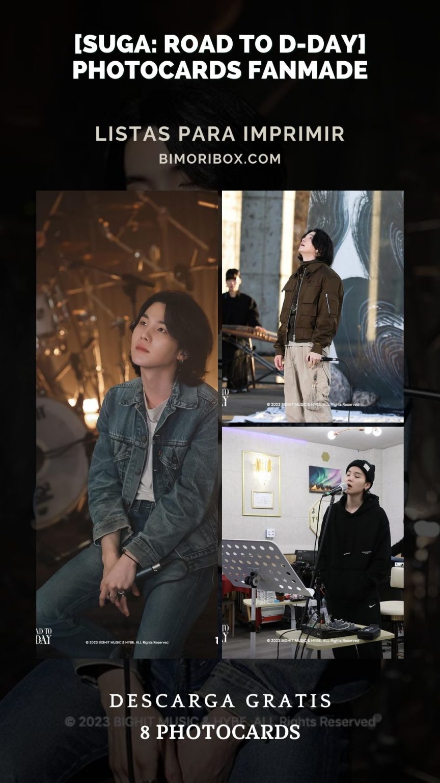 [SUGA: Road to D-DAY] PHOTOCARDS FANMADE GRATIS