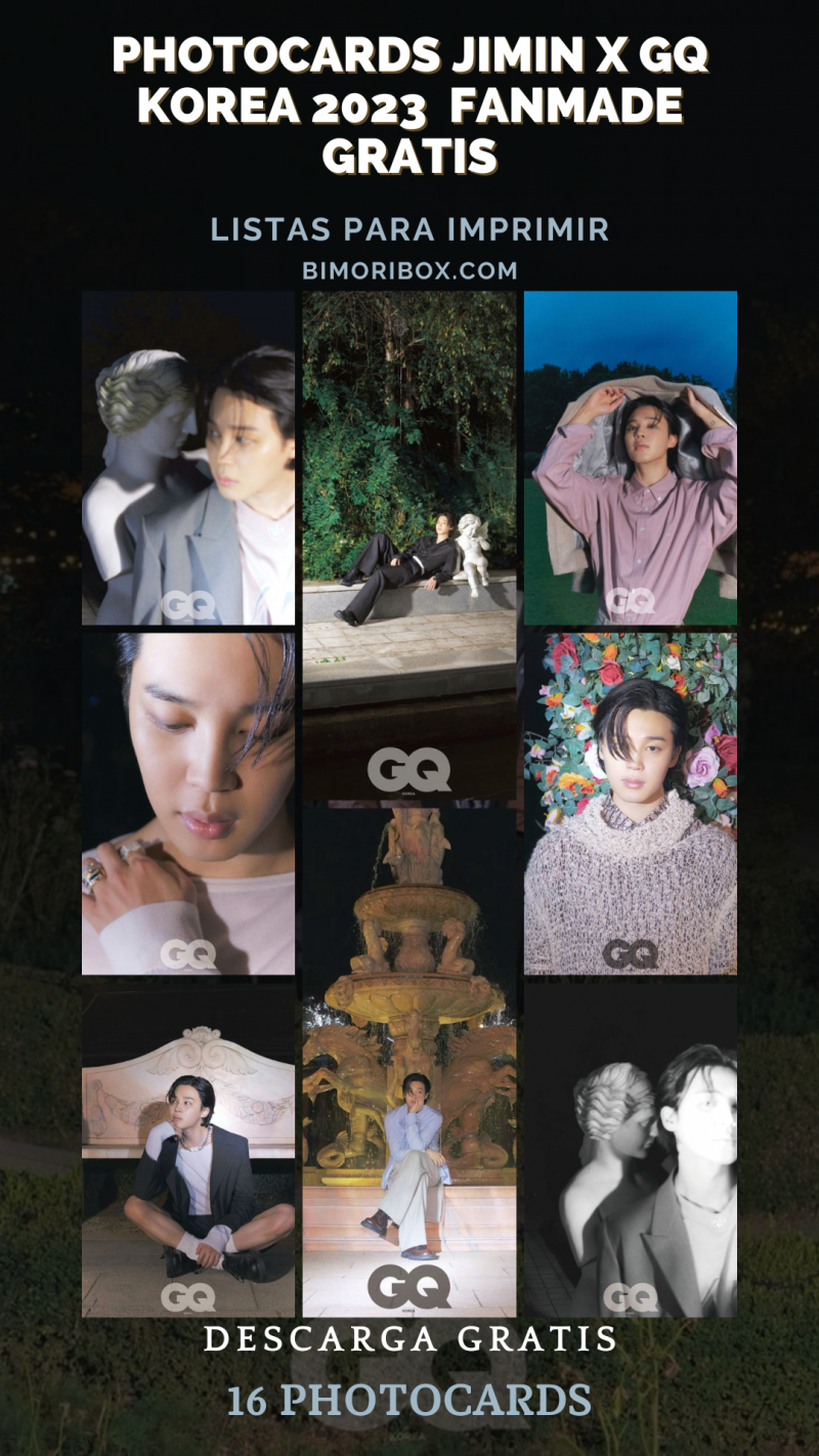 PHOTOCARDS JIMIN x GQ KOREA 2023 FANMADE GRATIS